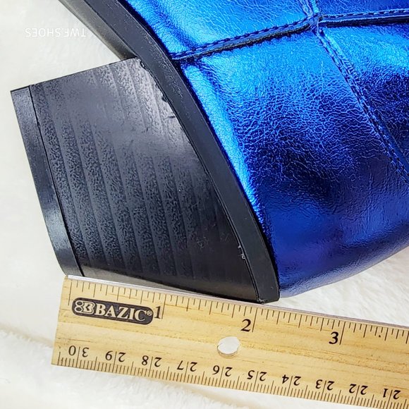 Mata Shoes | Shoes | Razzle Metallic Blue Country Western Cowgirl Knee ...